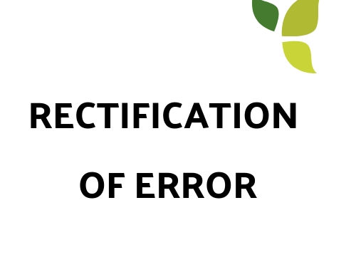 Rectification of Errors | Types | Example Rectification of Errors | Types | Example